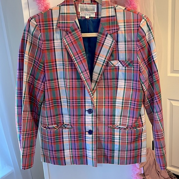 Half Moon | Jackets & Coats | Half Moon Plaid Blazer Size 3 Junior ...